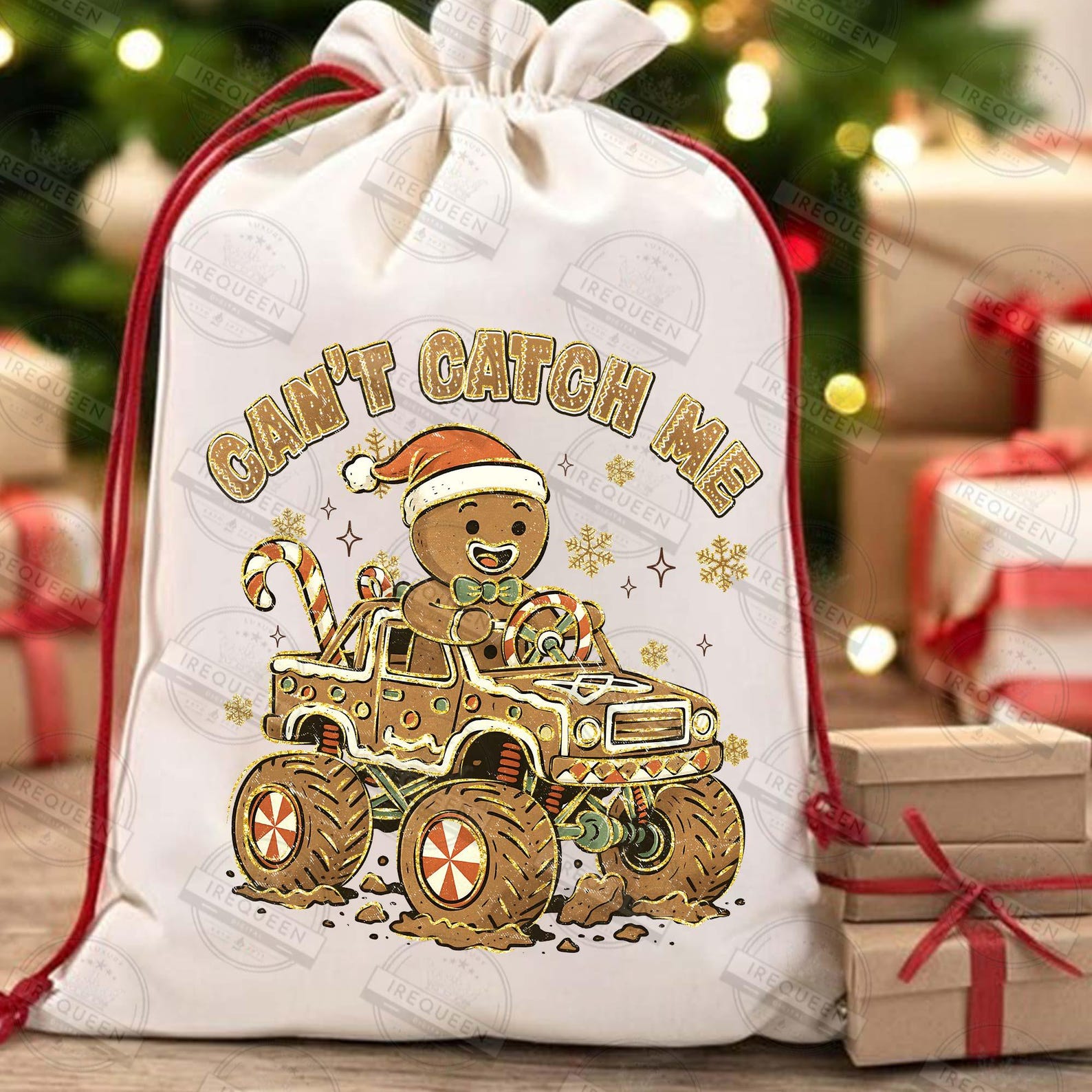 Gingerbread Man Monster Truck Png, Funny Retro Christmas Gingerbread ...