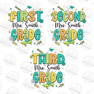 School Grade Bundle Png, Back to School Png, Retro Teacher Png ...