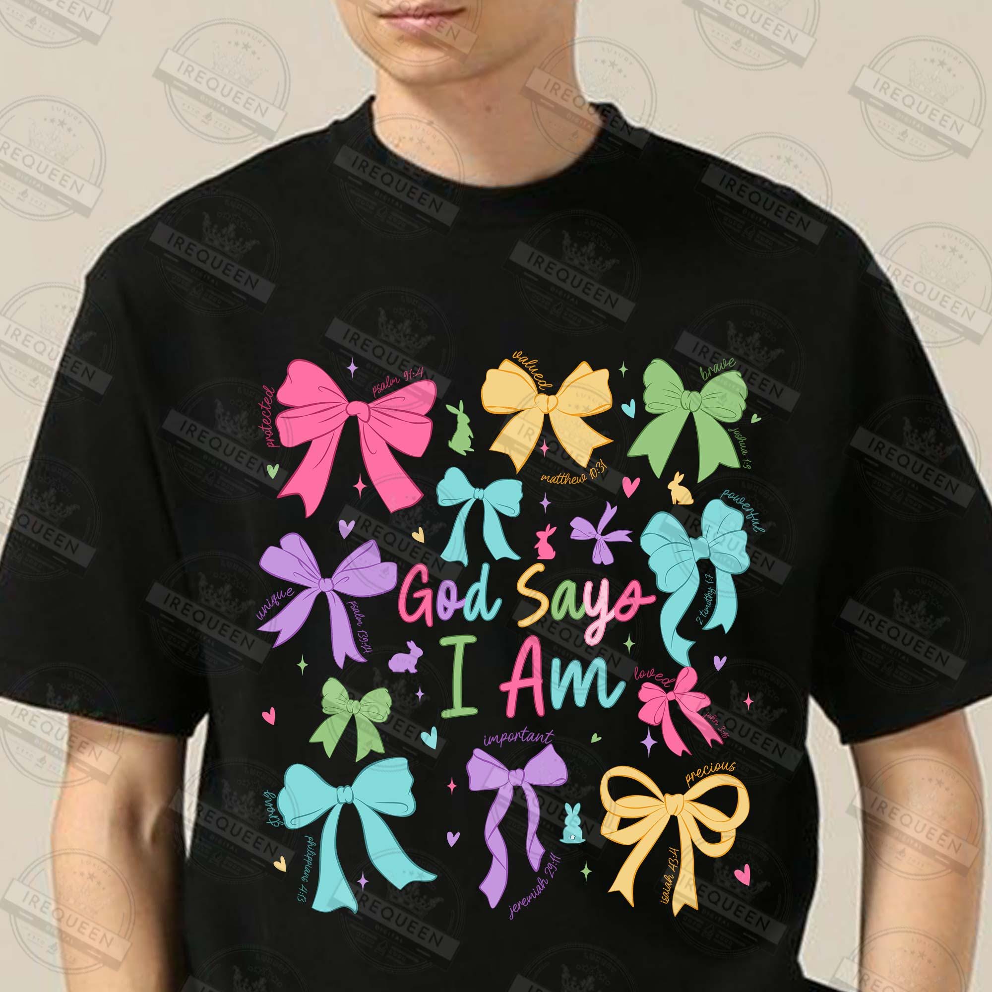 God Say I Am Png, Bow Easter Png, Coquette Jesus Png, Retro Coquette ...