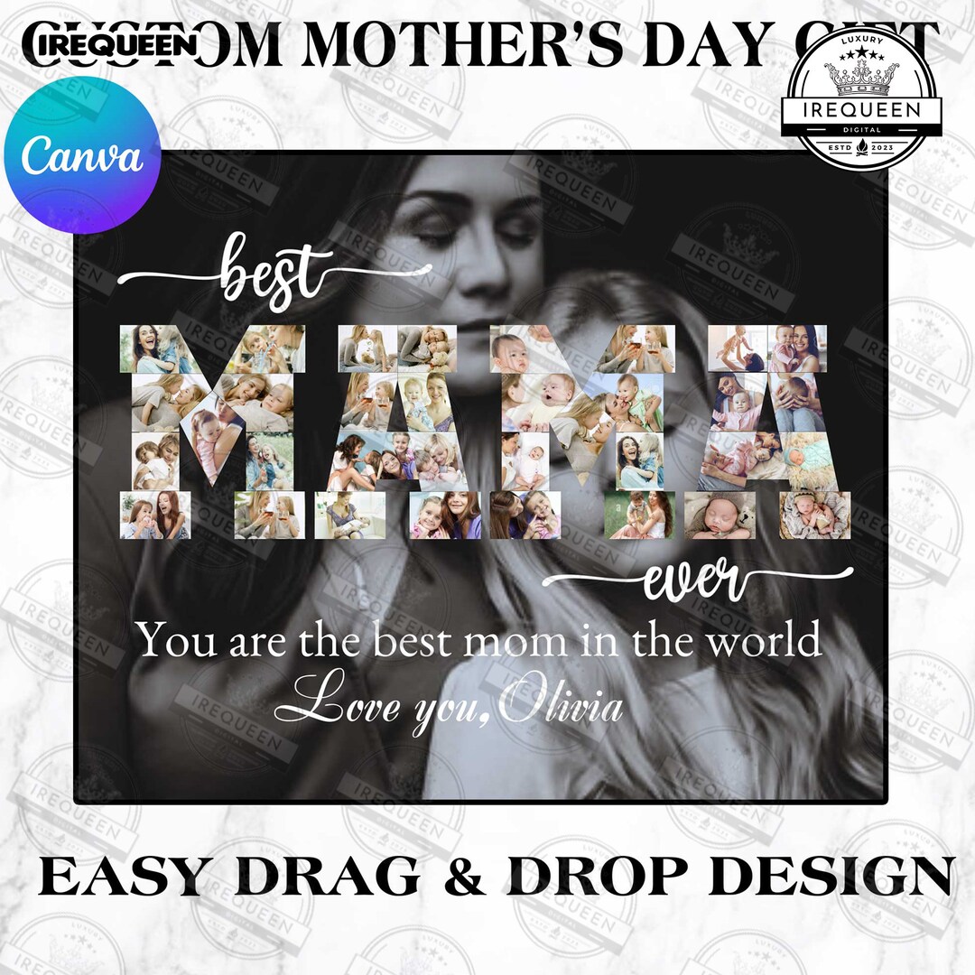 Mama Photo Collage, Custom Gift for Mama, Mama Photo Frame, Drag and ...