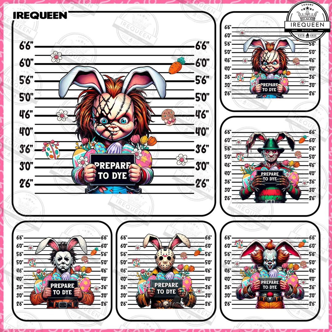 Prepare to Dye Killer Easter Chibi Png Bundle, Horror Movie Png, Easter ...