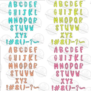 Alpha Doodle Dots Letters PNG Bundle, Dalmatian Dots Png, Bright Color ...