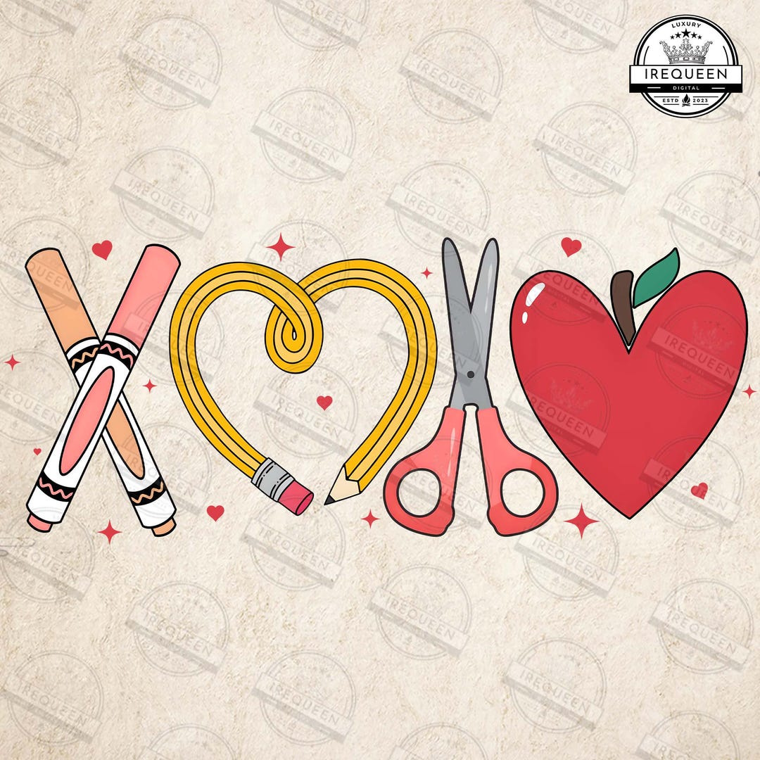 Teacher Valentine XOXO Png, Valentine Teacher Png, Retro Teacher Gift ...