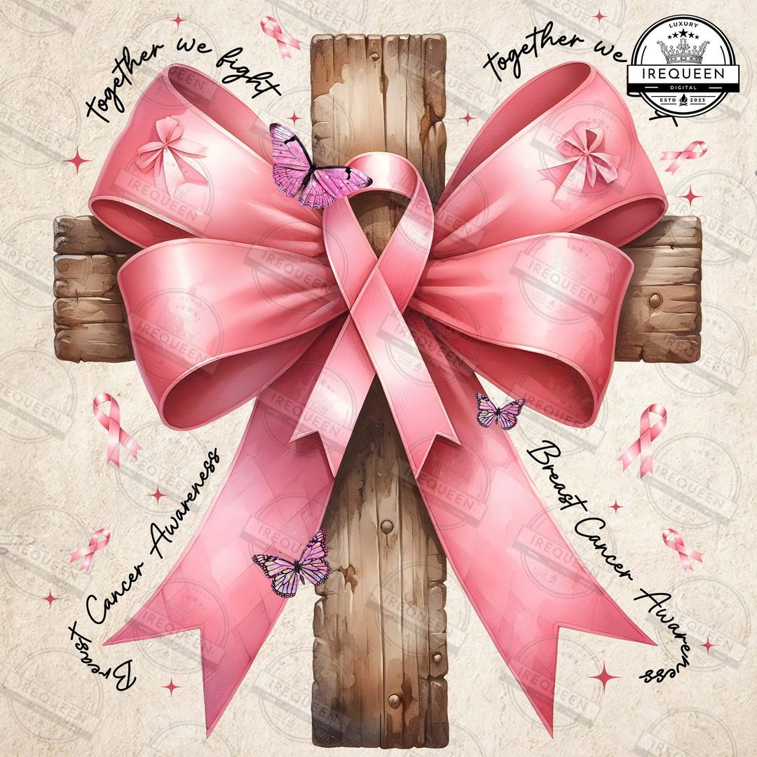 Breast Cancer Cross Pink Out Png, Pink American Bow Png, Cross Breast ...