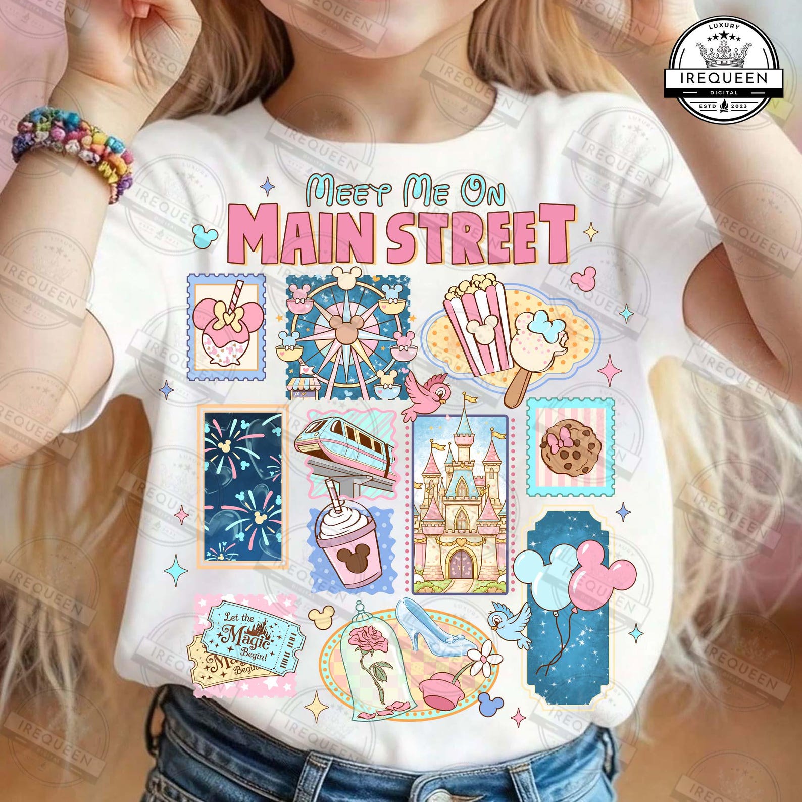 Magical Cartoon Stamps PNG, Meet Me on Main Street PNG, Girl Trip Png ...