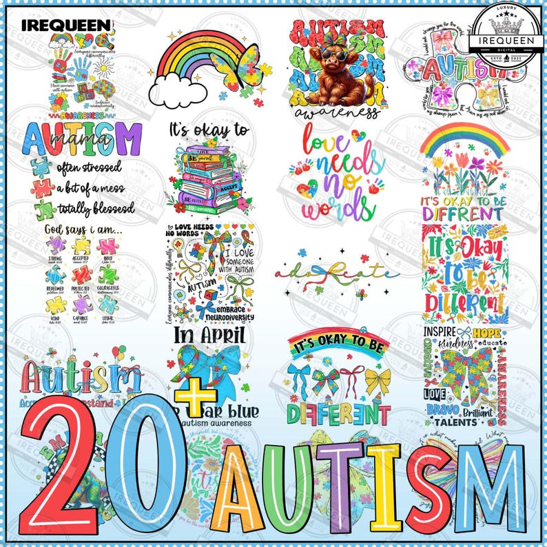 20 Autism Awareness Png Bundle, Autism Png, Autism Month Png, Autism ...