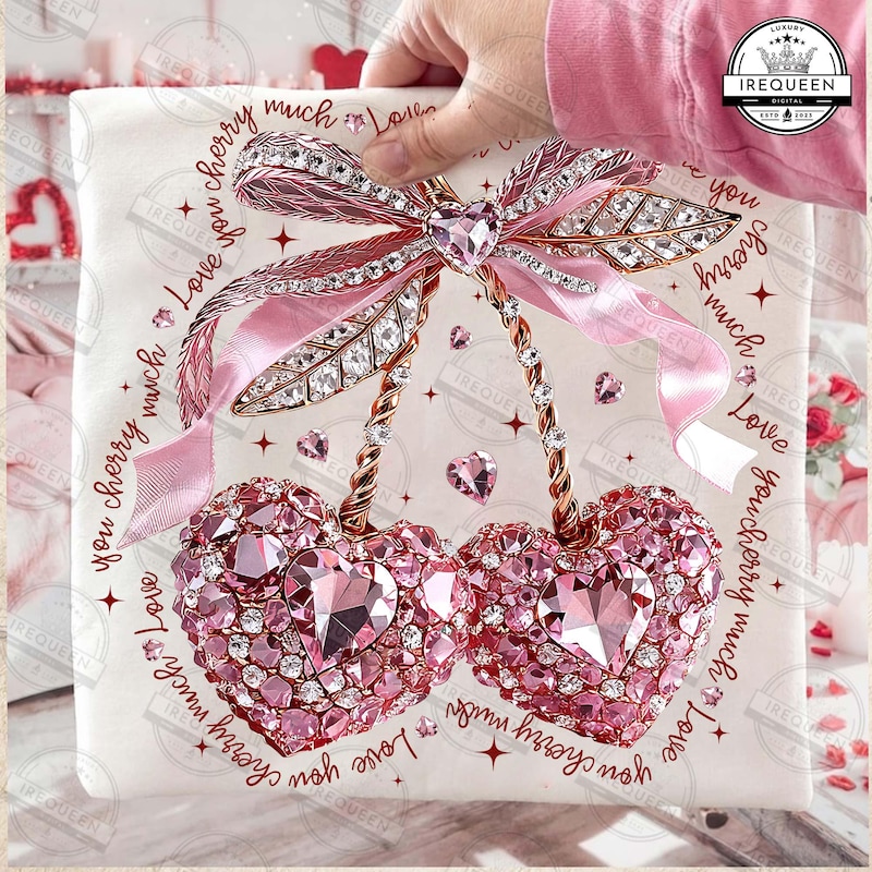 Rhinestone Cherry Png - Etsy