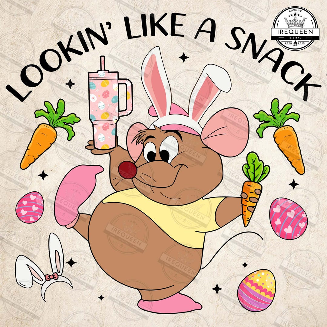 Easter Lookin' Like A Snack Png, Easter Cartoon Gus Gus Mouse Png ...