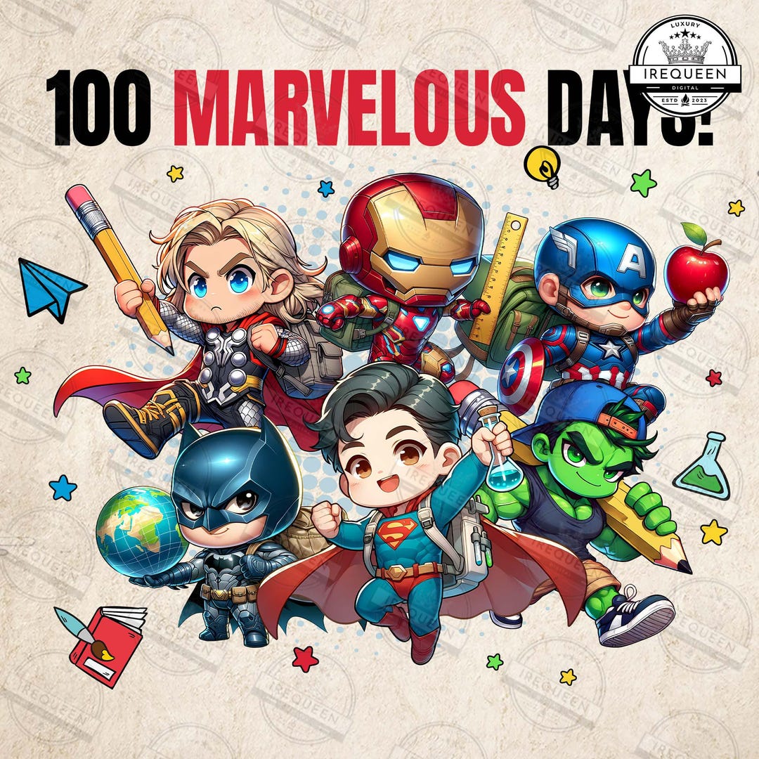 100 Days of School Cartoon Png, Happy 100 Days of School Png, 100 Days ...