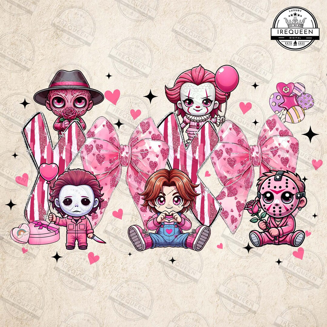 Pink Scary Valentine Png, XOXO Png, Be My Valentine Png, Retro ...