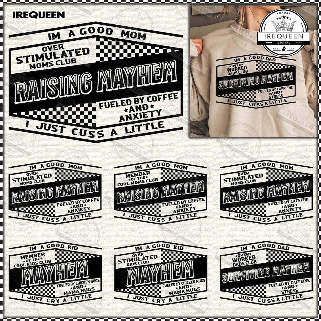 Raising Mayhem Mom Svg, Mayhem Svg, Fueled by Caffeine Svg, Mother ...