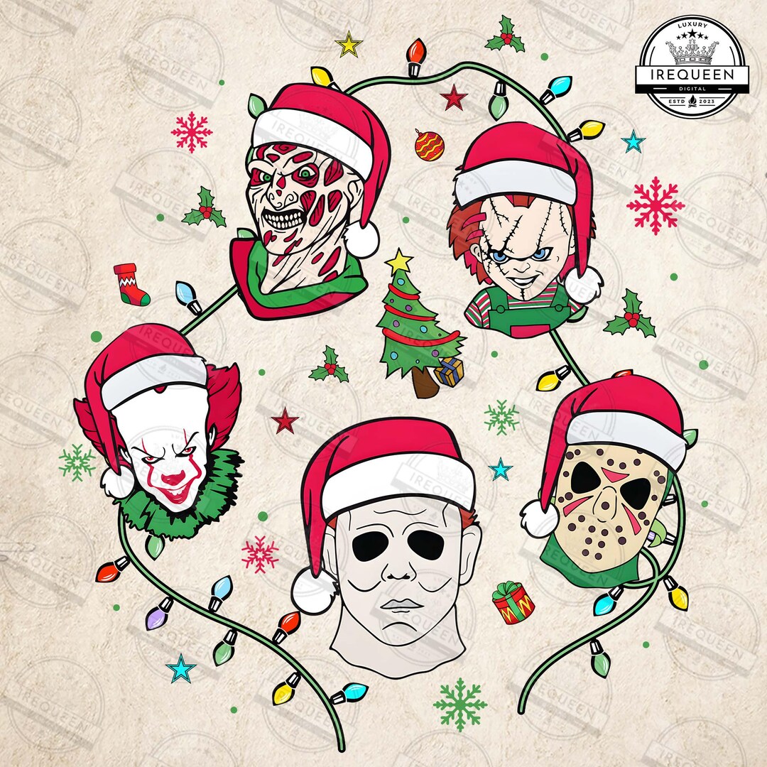 Merry Creepmas Png, Killers Friends Png, Horror Killers Png, Christmas ...