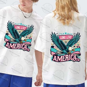 Long Live America Design PNG, Patriotic Retro Eagle Png, Eagle Pink USA ...