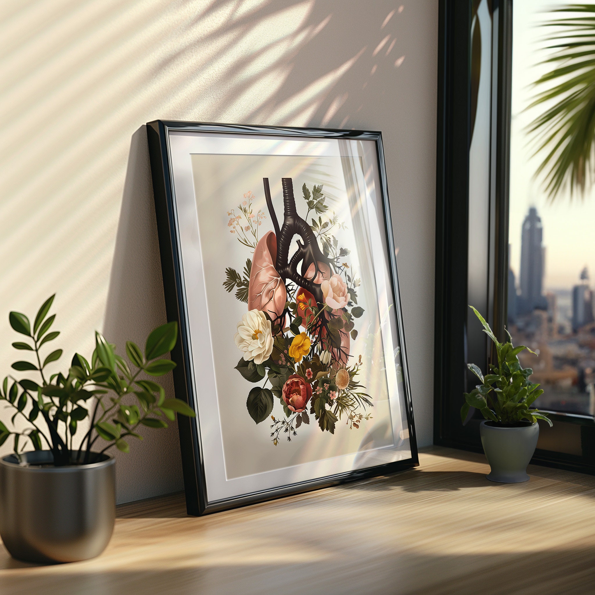 Botanical Lungs Poster Vintage Anatomy Poster, Print Ready Wall Art ...