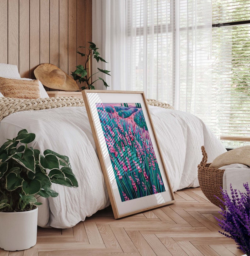 Lavender Field Poster, Lavender Flowers Landscape, Printable Wall Art ...