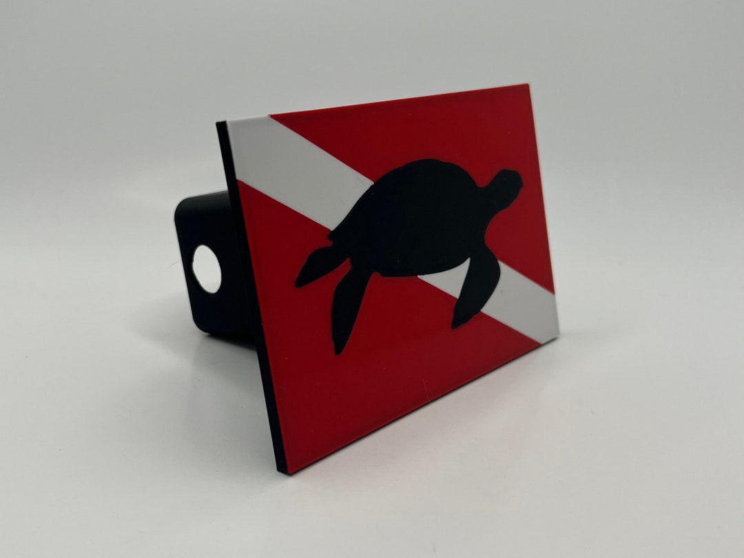 Scuba Diving Sea Turtle Hitch Cover, 3D Printed Full Color, Great Gift ...