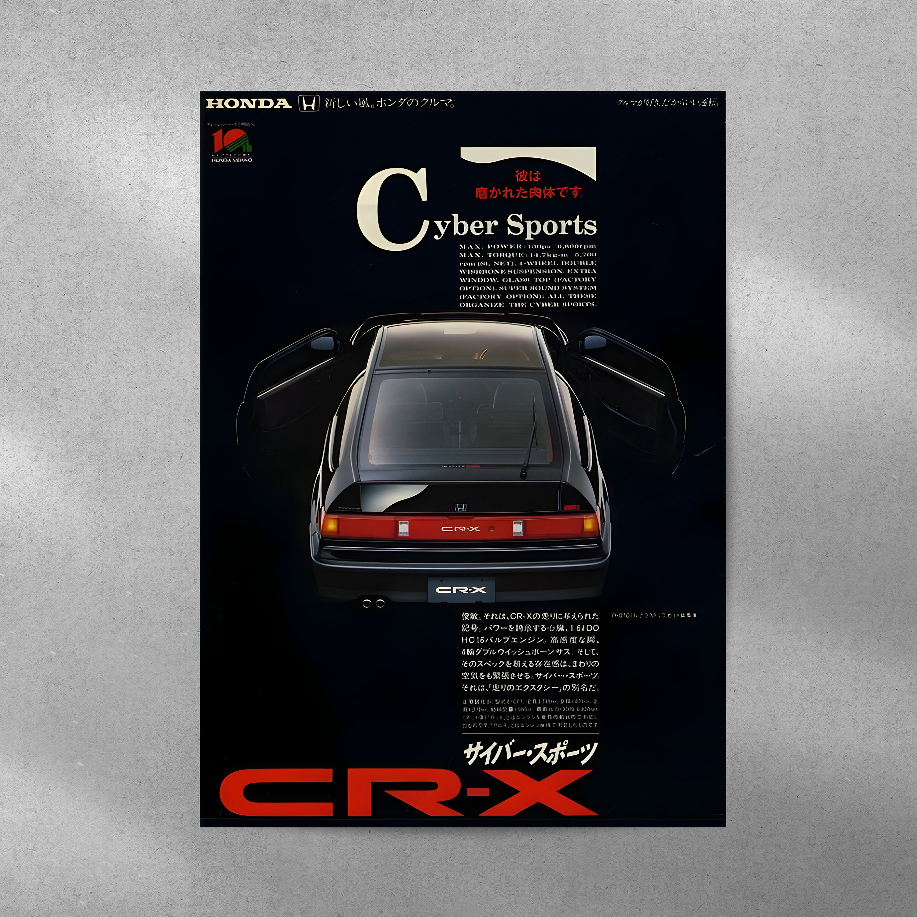 Car Poster Gift for Living Room Art Wall Decor Honda Poster Wall Art ...