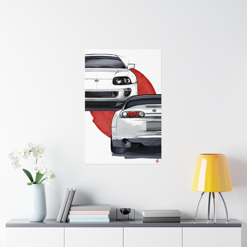 Toyota Supra MK IV II Old School Racing Posters Racing Posters Car ...