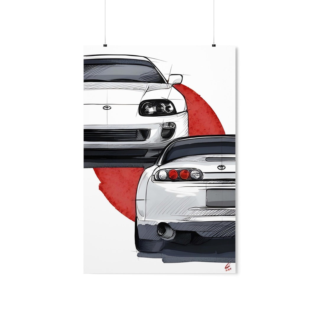Toyota Supra MK IV II Old School Racing Posters Racing Posters Car ...