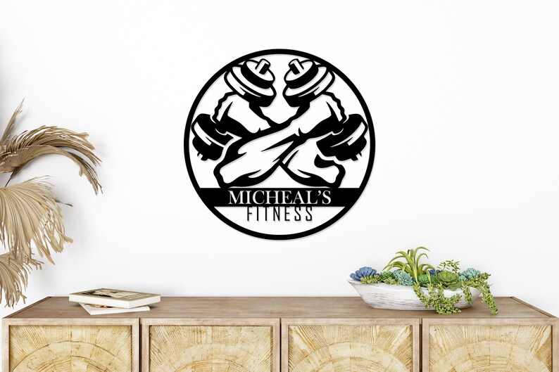 Home Gym Sign, Gym Weights Metal Sign, Personalized Home Gym Signs for ...