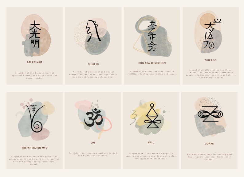 14 Reiki Symbol Poster, Digital Download, Printable Reiki Healing Art ...