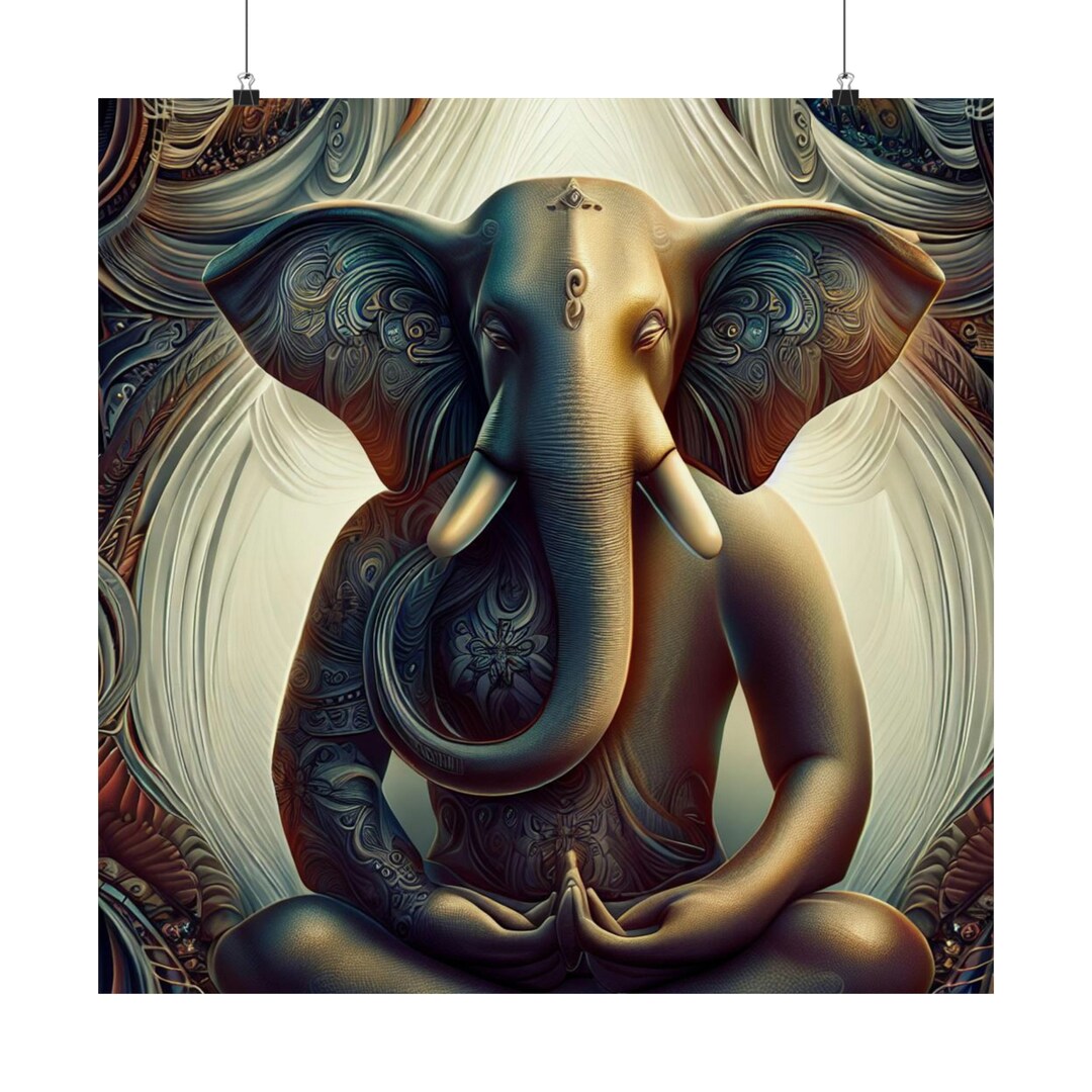 Sitting Elephant Poster - Etsy