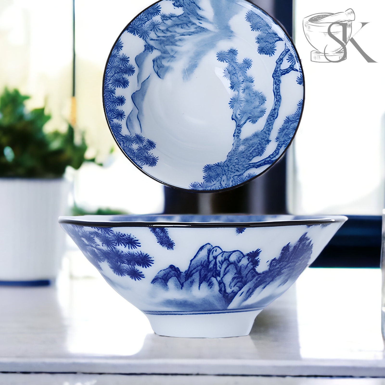 Antique Handcrafted Tea Dish Blue and White Floral Tea Cups Vintage ...