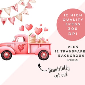 Valentines Truck Clipart, Valentines Day Truck Png, Vintage Truck Png ...