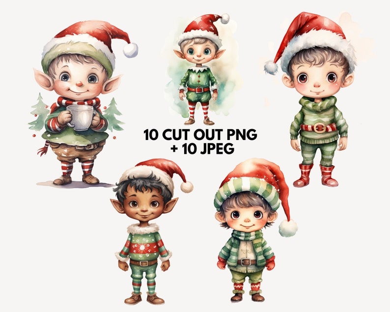 Elf Clipart, Christmas Elves Png, Digital Download, Elves Clipart, Png ...