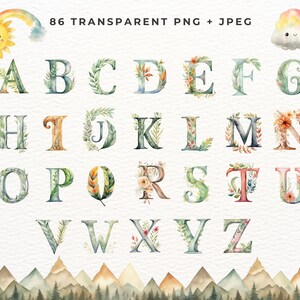 Boho Clipart, Newborn Boho Kid Doodle, Boho Doodle Alphabet, Digital ...