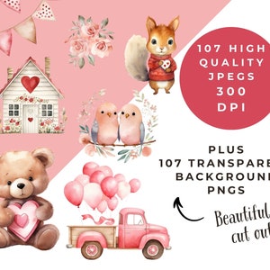 Valentine's Day Clipart Bundle, Valentine Day Clipart, Clipart Png ...