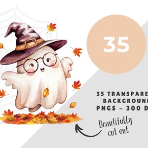 Watercolor Halloween Clipart, Cute Ghost Clipart, Pastel Spooky Clip ...