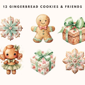 Holiday Gingerbread Clipart: Christmas Cookie PNG, Gingerbread House ...