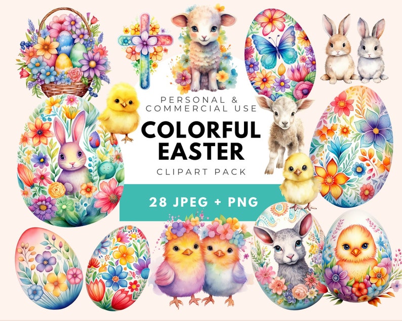 Easter Clipart, Easter Egg Png, Watercolor Colorful Egg Clipart ...