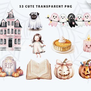 Watercolor Halloween Clipart, Fall Png, Watercolor Cute Ghost Clipart ...