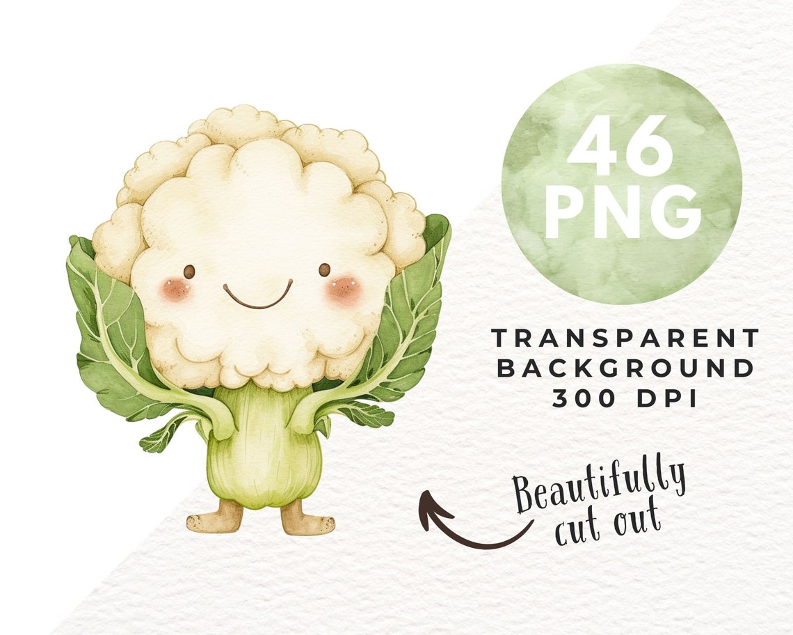 Cute Vegetable Watercolor Clipart, Garden Food Graphics (digital ...