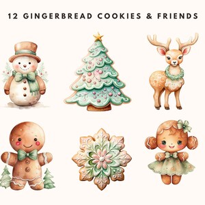 Holiday Gingerbread Clipart: Christmas Cookie PNG, Gingerbread House ...