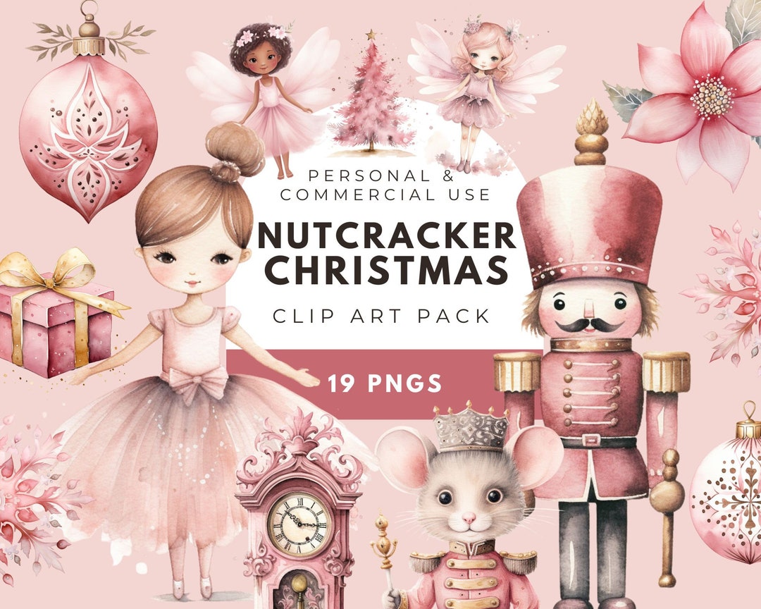 Ballet Clipart, Pink Christmas, Watercolor Clipart, Nutcracker ...