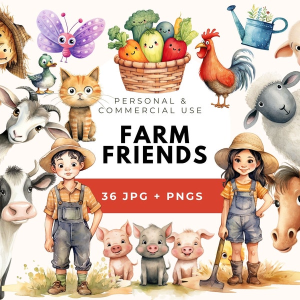 Farm Animal Clipart - Etsy