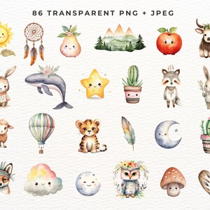 Boho Clipart, Newborn Boho Kid Doodle, Boho Doodle Alphabet, Digital ...