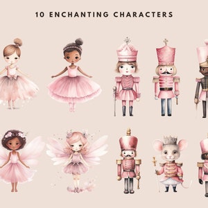 Ballet Clipart, Pink Christmas, Watercolor Clipart, Nutcracker ...