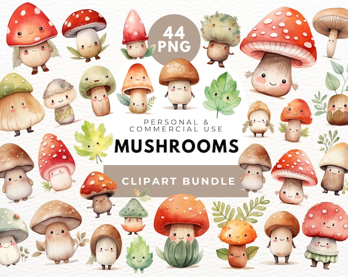70 Cute Mushroom Clipart - Kawaii & Cartoon Toadstool PNG | Fungi ...