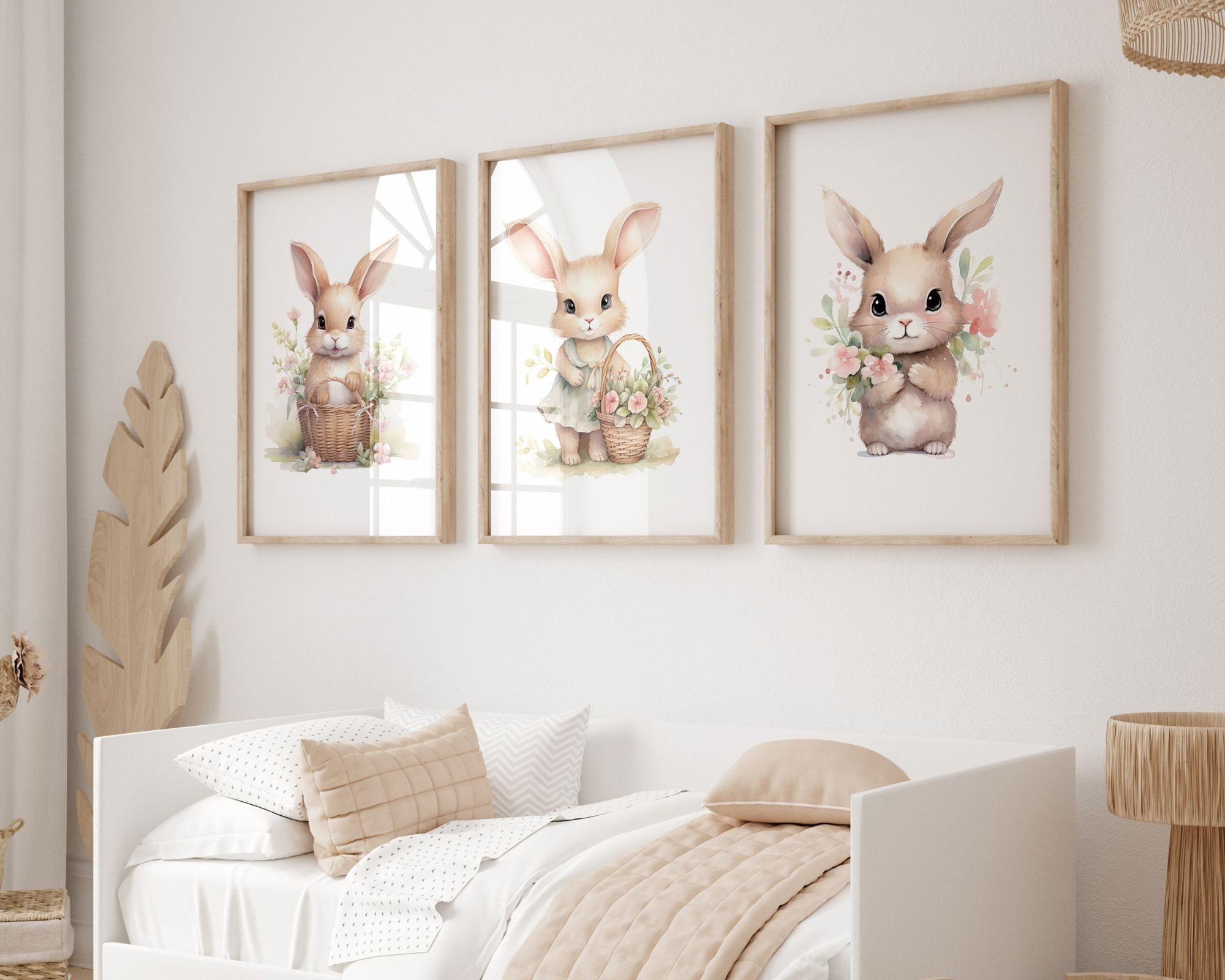 Bunny Nursery Decor, Printable Wall Art, Nursery Wall Art Girl Bunny ...