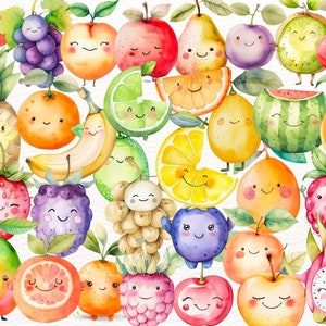 Cute Fruits Clipart, Cute Food, Kawaii Fruit Clipart, Cute Fruit Png ...