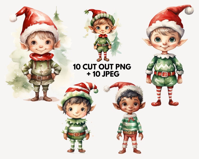 Elf Clipart, Christmas Elves Png, Digital Download, Elves Clipart, Png ...