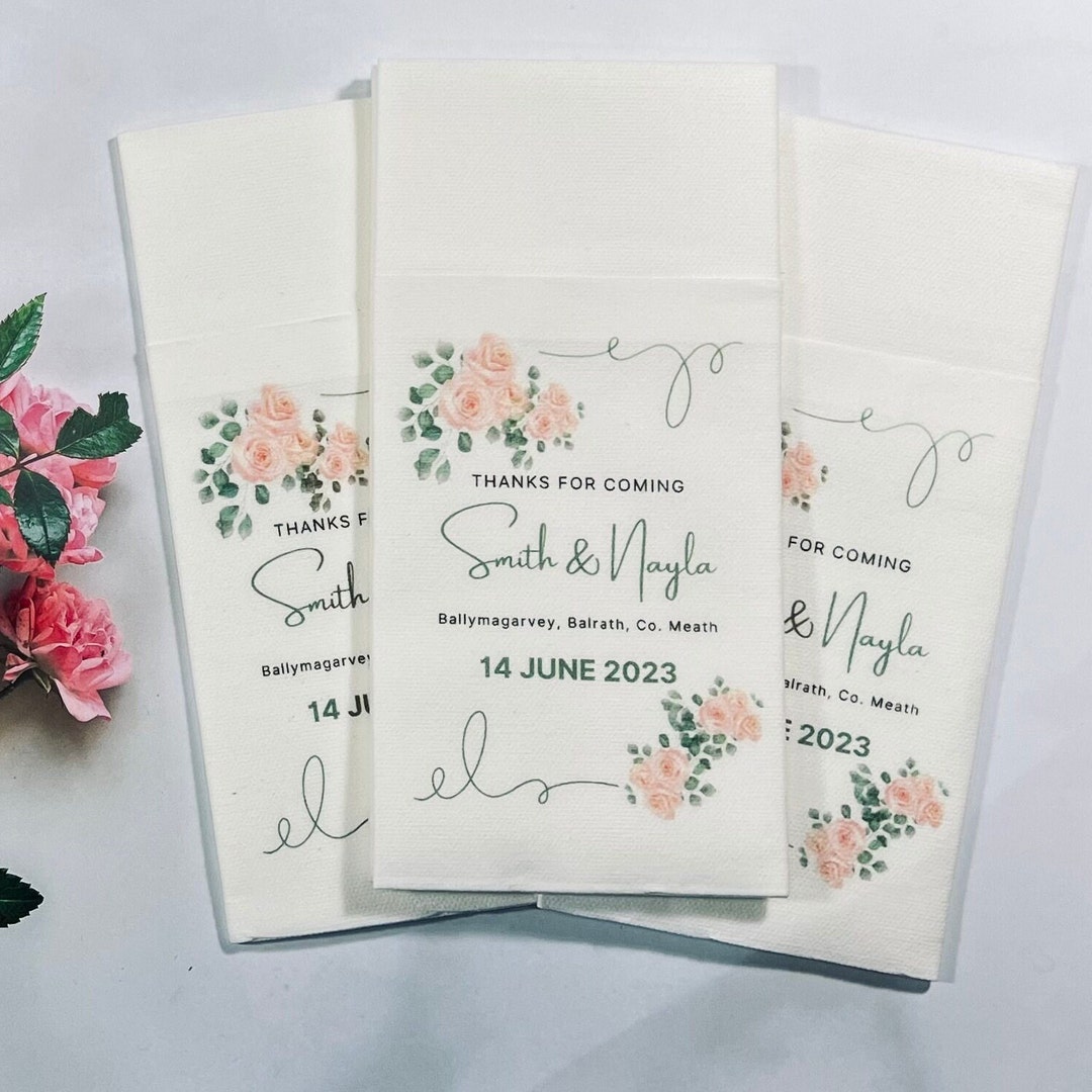 Wedding Pocket Napkins, Linen Like Napkins, Personalized Napkins ...