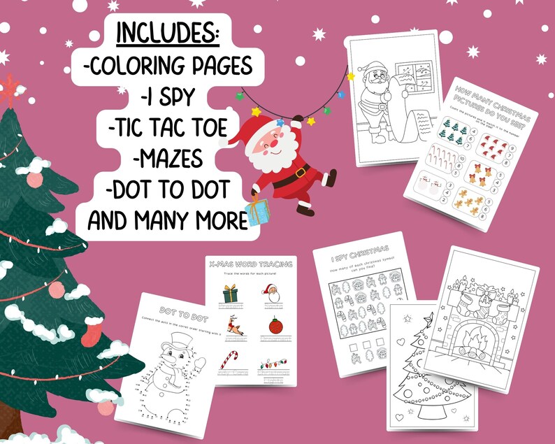 Christmas Activity Pages Fun Christmas Themed Printable Worksheets for ...