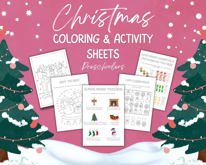 Christmas Activity Pages Fun Christmas Themed Printable Worksheets for ...
