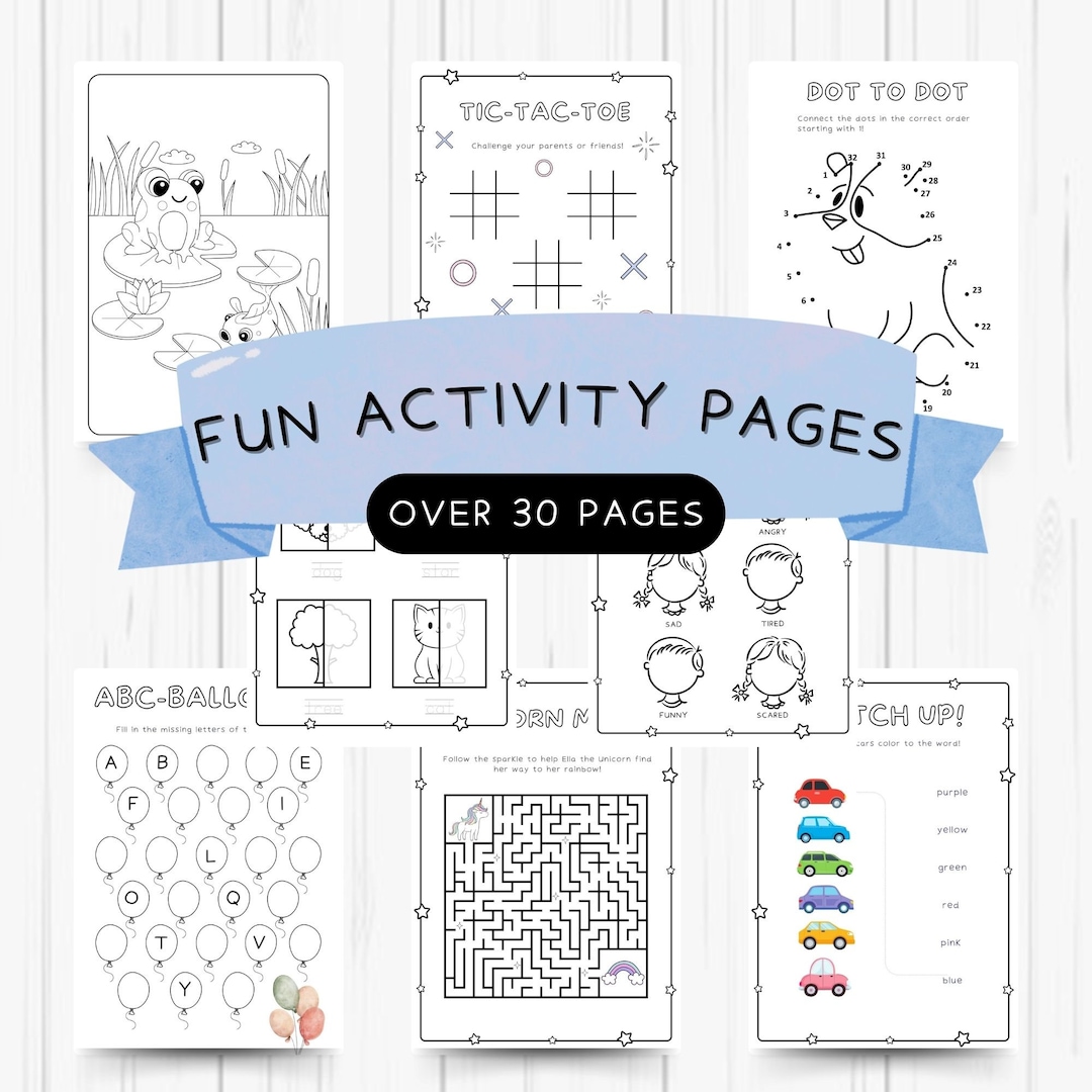 Fun Printable Activity Pages for Kids Printable Learning - Etsy Australia