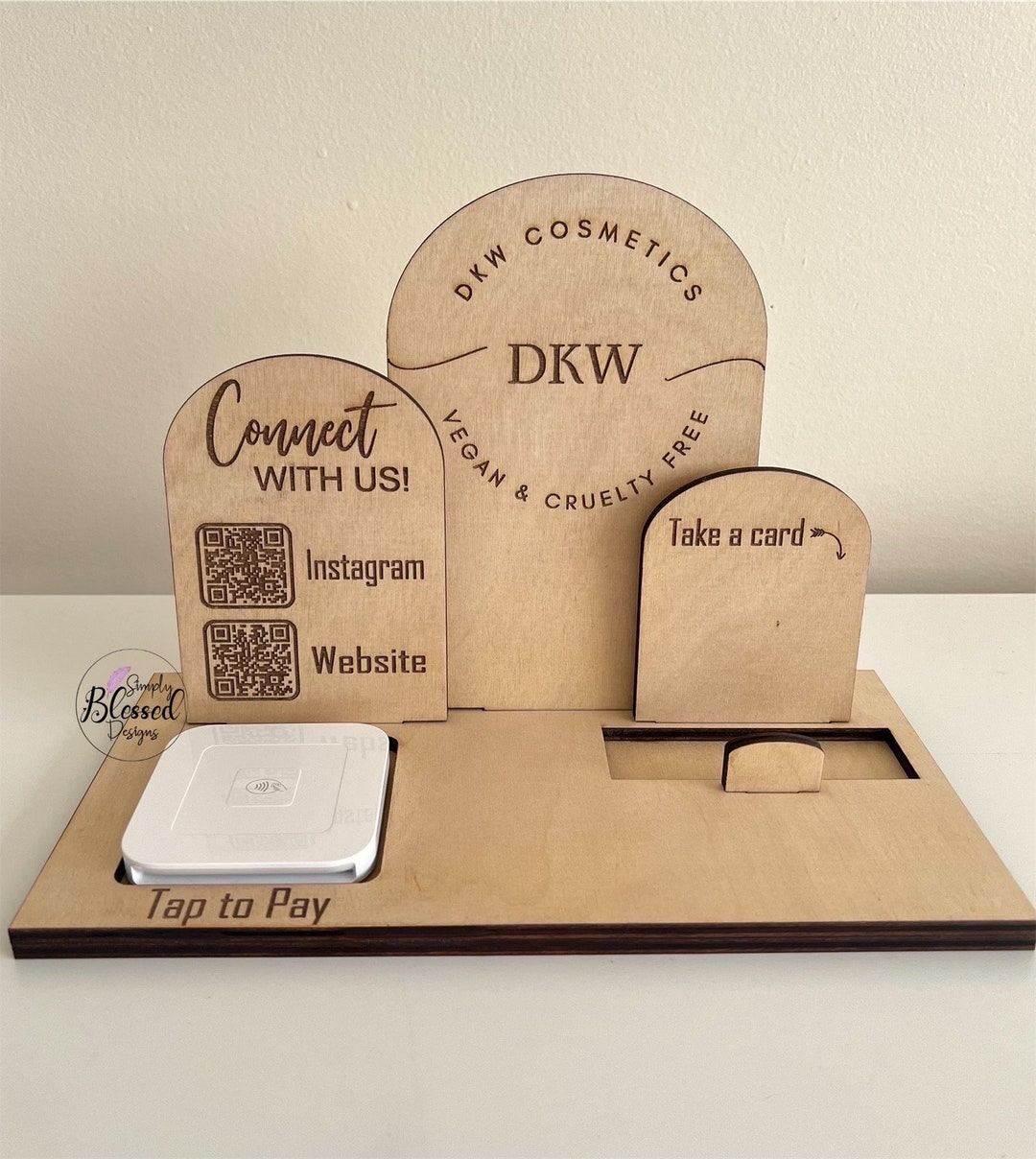 Business Sign, QR Code Social Media Sign, Square Reader Dock, Market ...